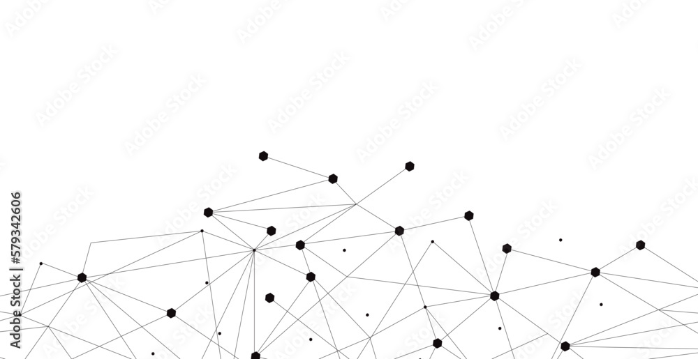 Black network. Abstract connection on white background. Network ...