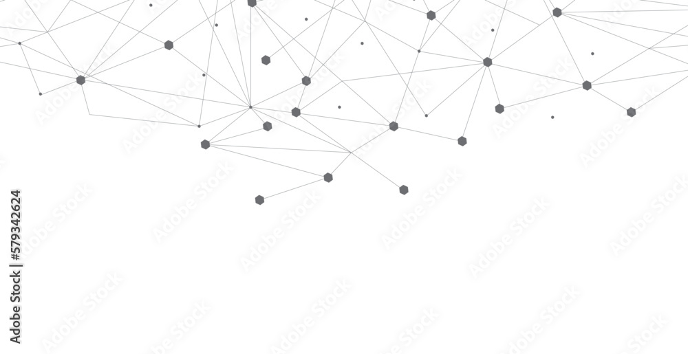 Grey network. Abstract connection on white background. Network ...