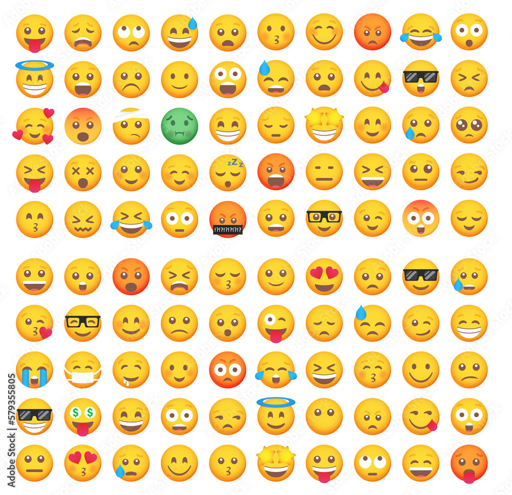 Emoji collection set. Twemoji icon set. Isolated emoticon symbol on ...