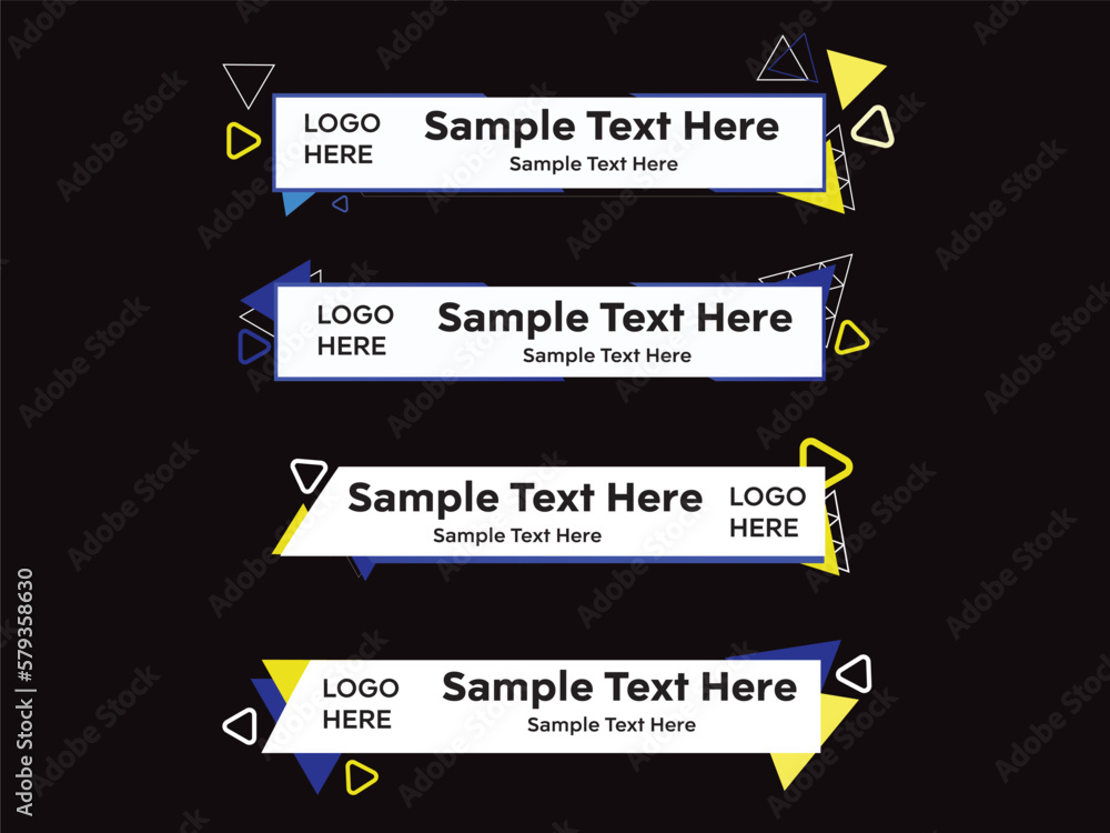 Lower third vector design with Red Blue overlay strip text video. News ...