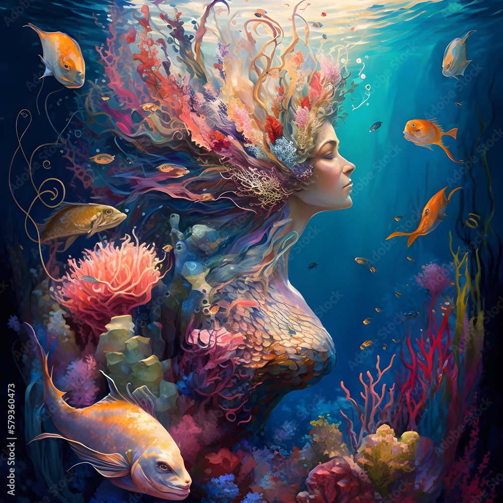 Mermaid Stock Illustration | Adobe Stock