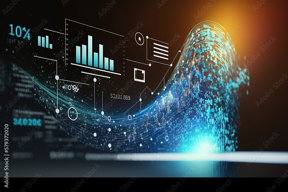 Big Data Science Virtual Screen with Smart Technology, Ai Generated ...