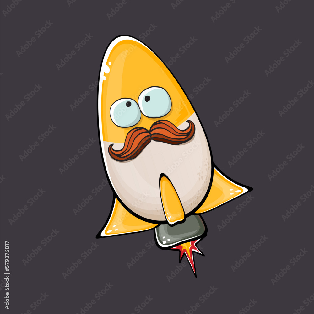 Rocket spaceship character. Cartoon space rocket isolated on space ...