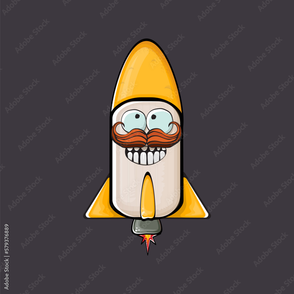 Rocket spaceship character. Cartoon space rocket isolated on space ...