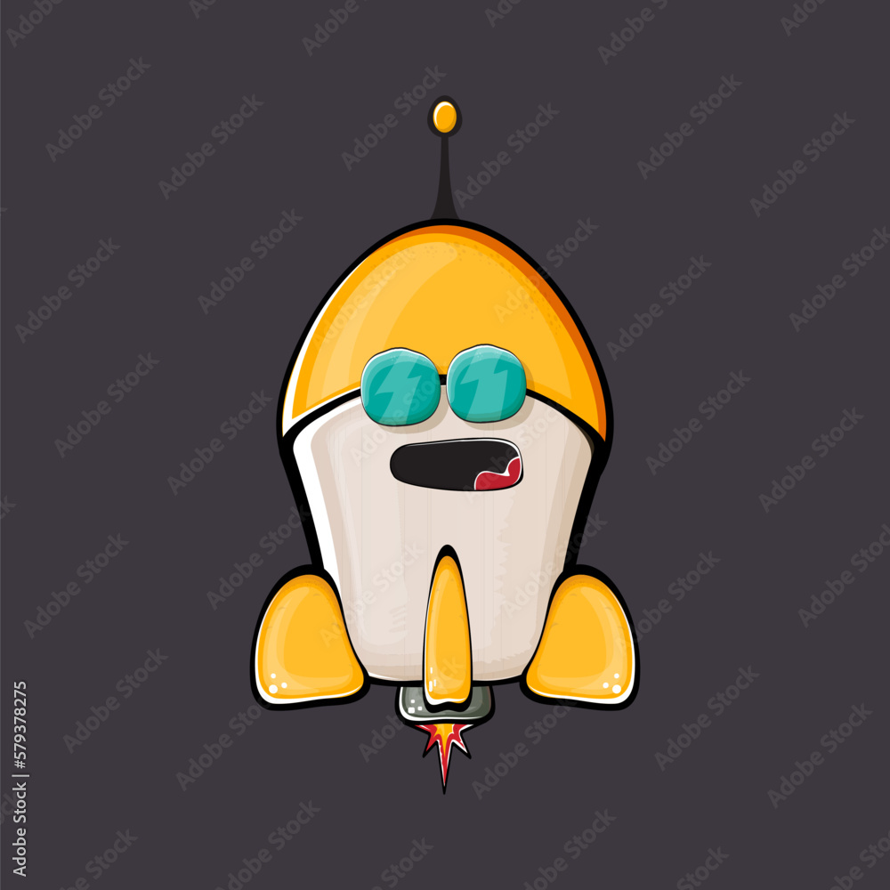 Rocket spaceship character. Cartoon space rocket isolated on space ...