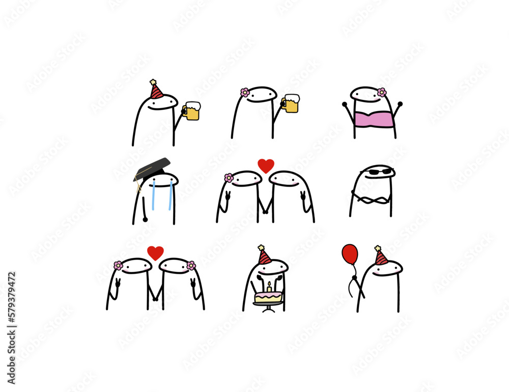 FLORK MEME VETOR DRAW DESIGN Stock Vector | Adobe Stock