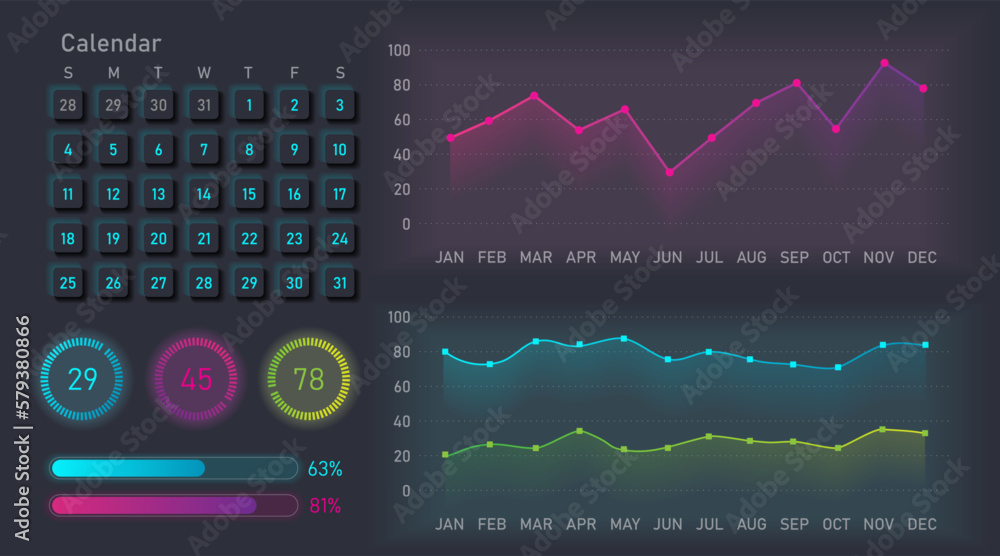Modern modern infographic graphs and finance charts. Diagram template ...