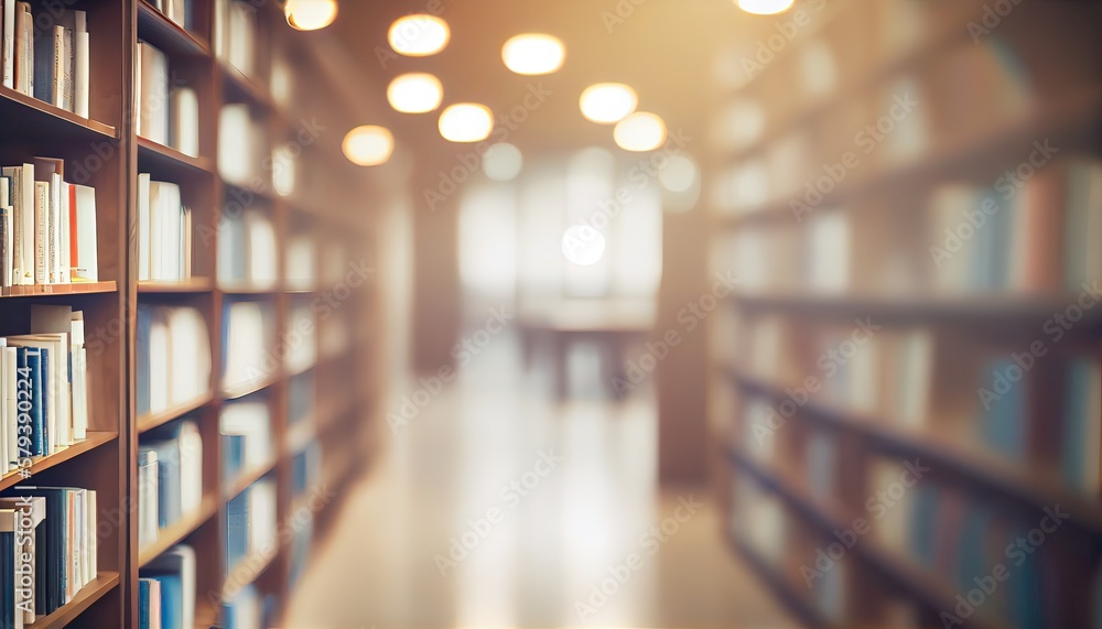 Abstract blurred public library interior space. blurry room with ...
