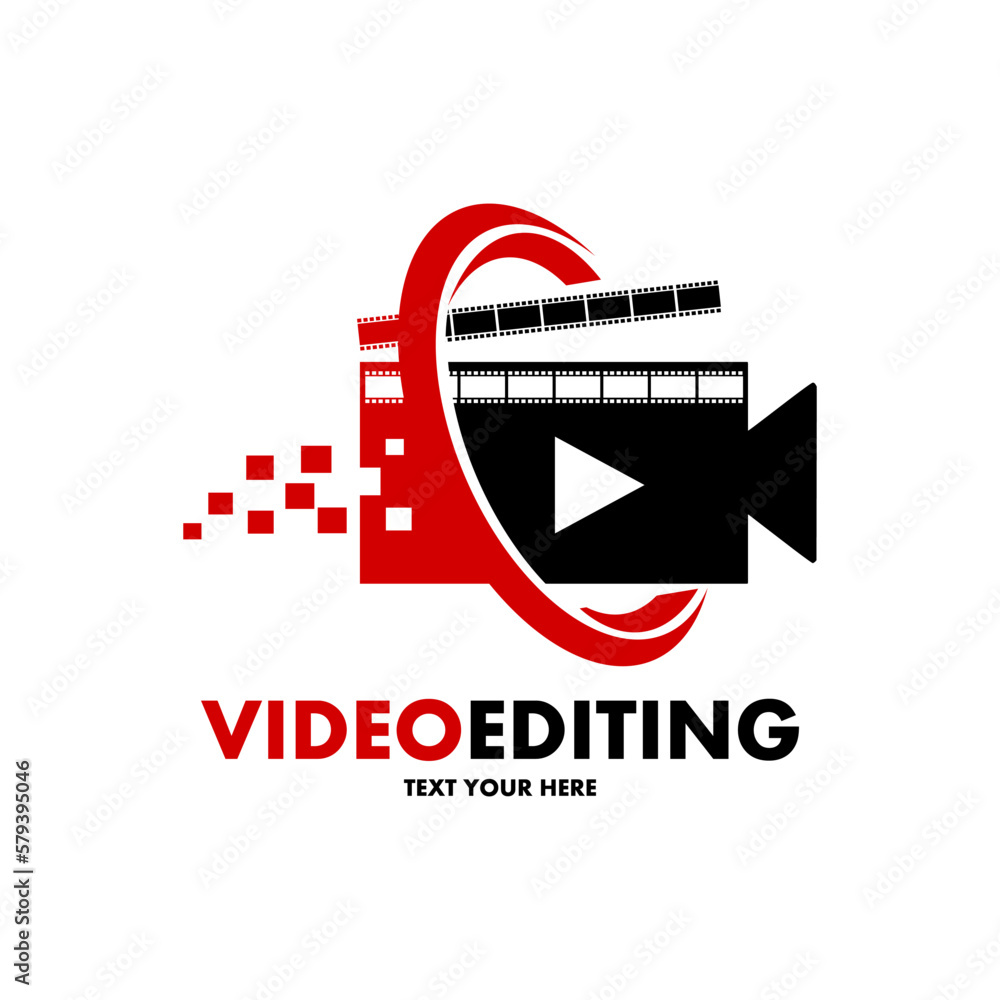 video editing logo template illustration Stock Vector | Adobe Stock