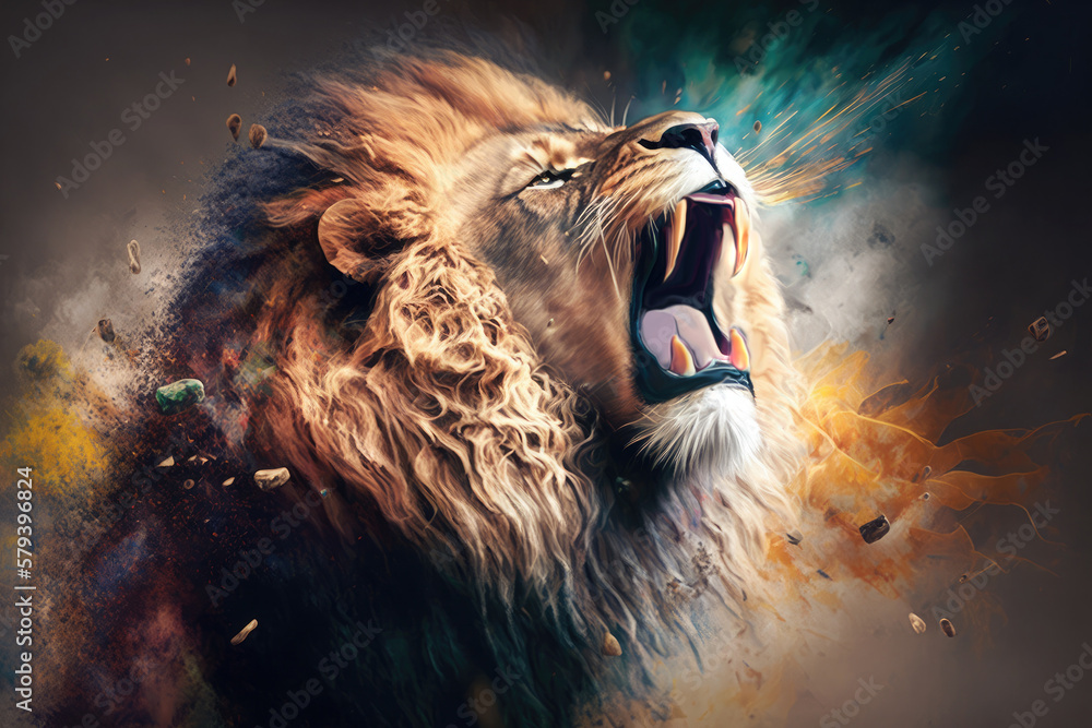 Growling Lion Wallpaper