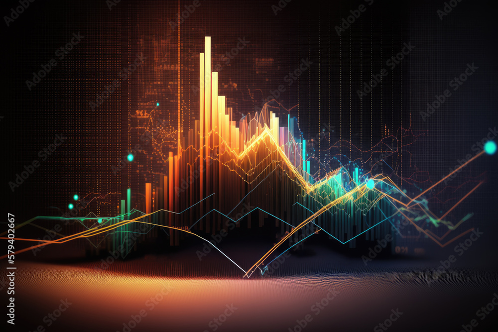 Technical financial graph on technology abstract background, AI ...