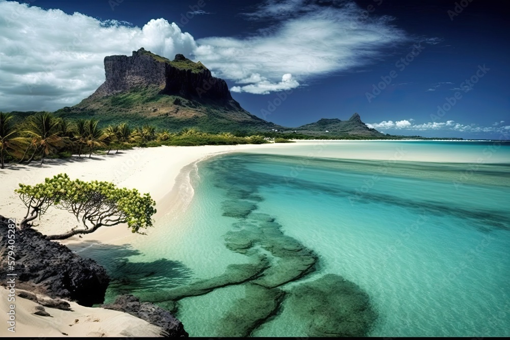 The island of Mauritius is renowned for its stunning white beaches ...