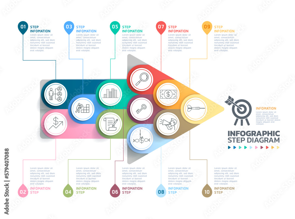 infographic arrow template background Stock Vector | Adobe Stock