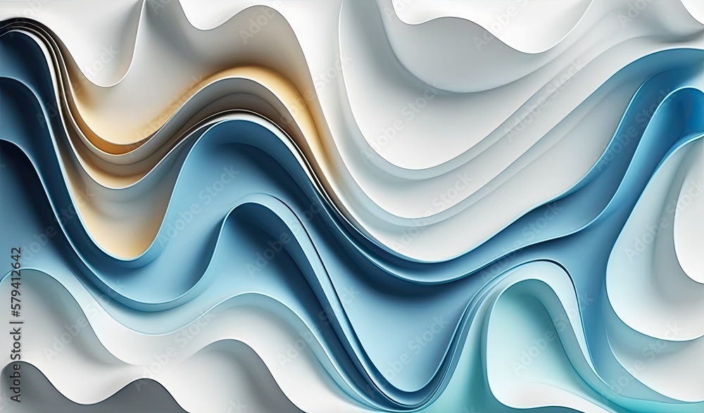 abstract paper cut wavy liquid background layout design. Generative AI ...