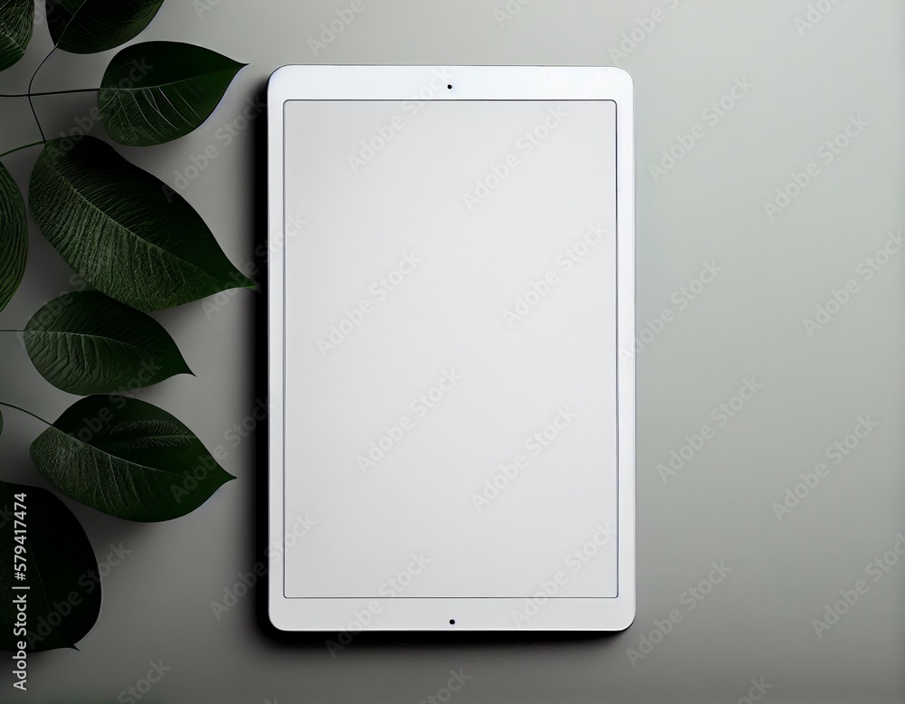 Minimalist Blank iPad Tablet Mockup Scene Created with Generative AI ...