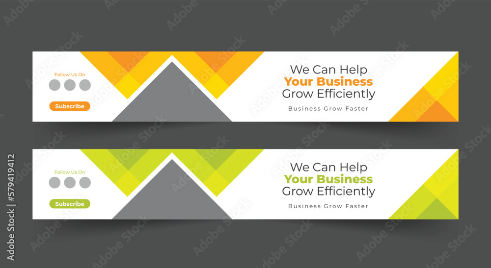 Business Youtube banner template, youtube cover and web banner ...