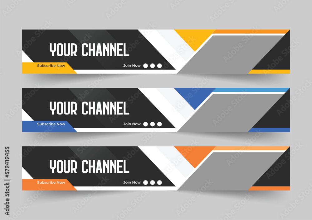 Youtube banner template, youtube cover and web banner, professional ...