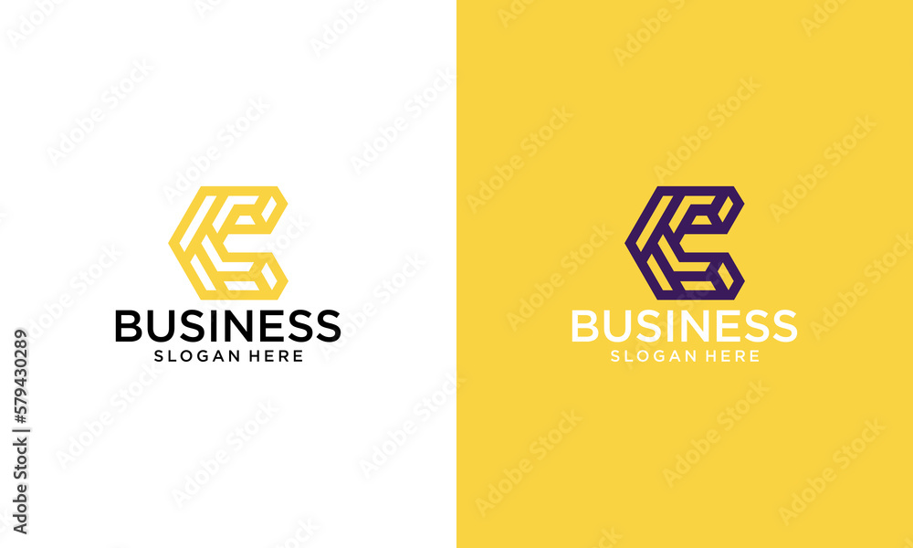 letter symbol C line art cube modern minimalist logo Stock Vector ...