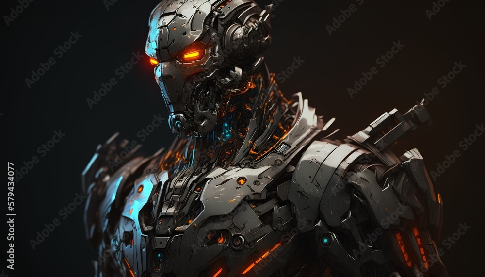 Gaming avatar featuring an aggressive robot character concept with ...