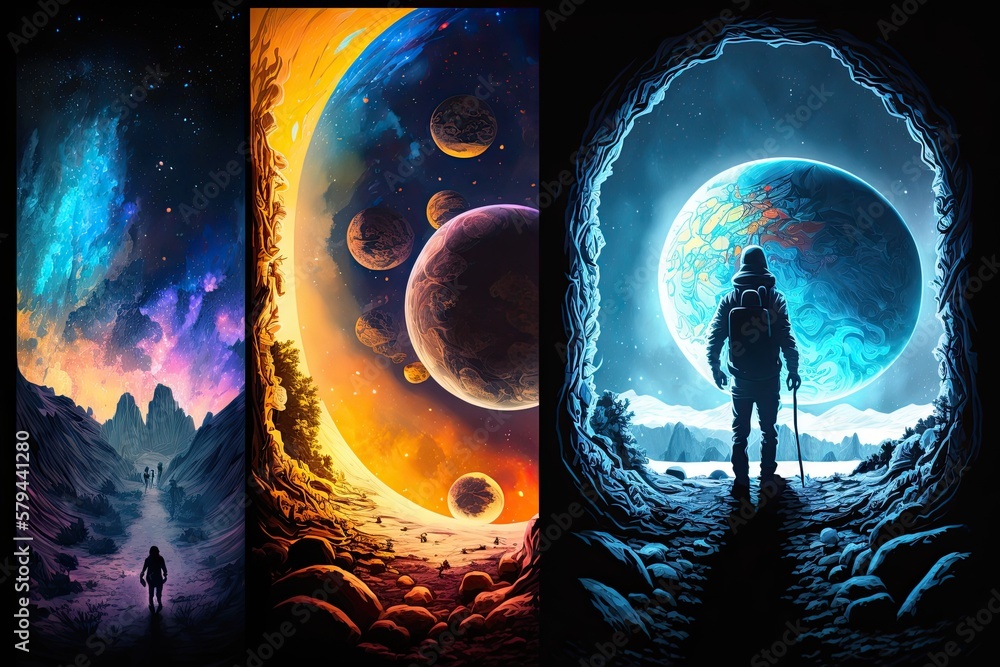 Ilustrace „Pictures made in 2 dimensions. Long, empty reaches of space ...