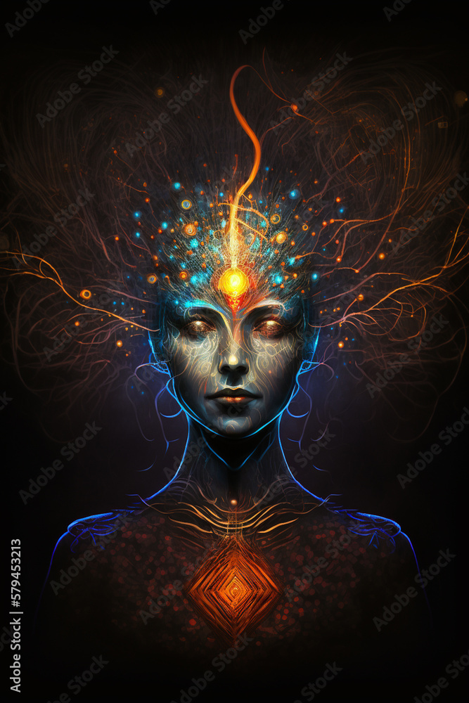 Concept of meditation and spiritual practice for enlightenment ...