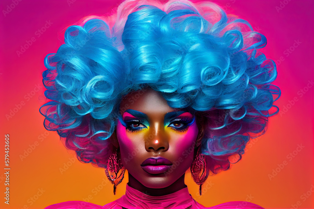 Portrait of drag queen, fictional character, ai generative Stock ...