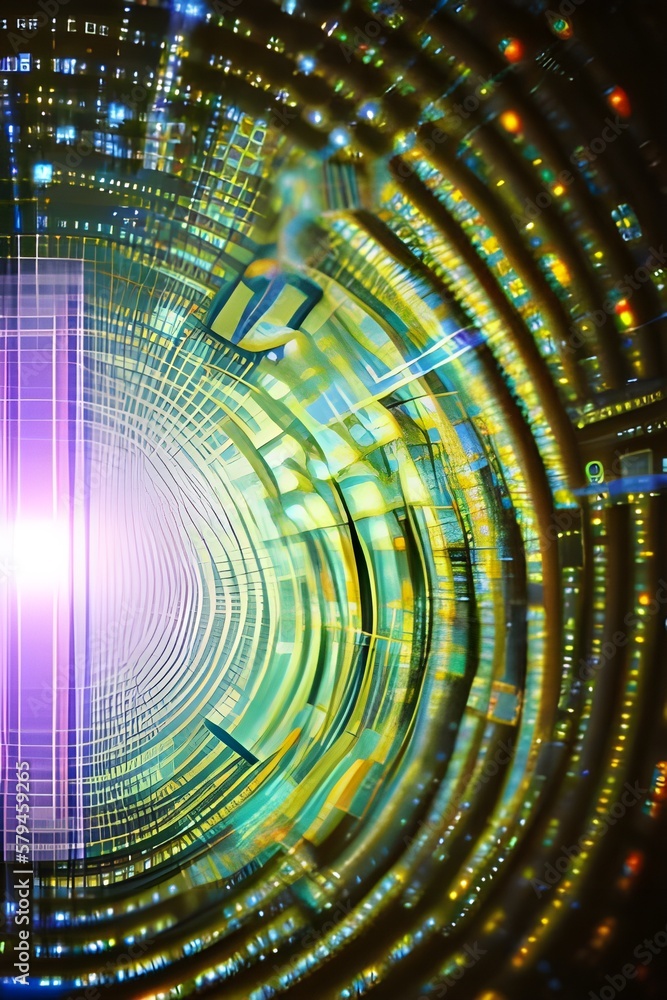 Abstract yellow purple background wallpaper with circles, digital ...