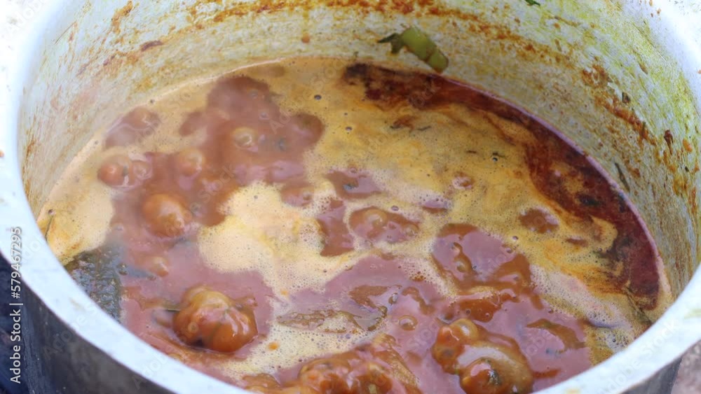 Indian catering services and spicy delicious food. Preparing mutton ...