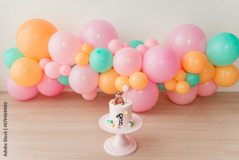 Balloons cake smash Stock Photo | Adobe Stock