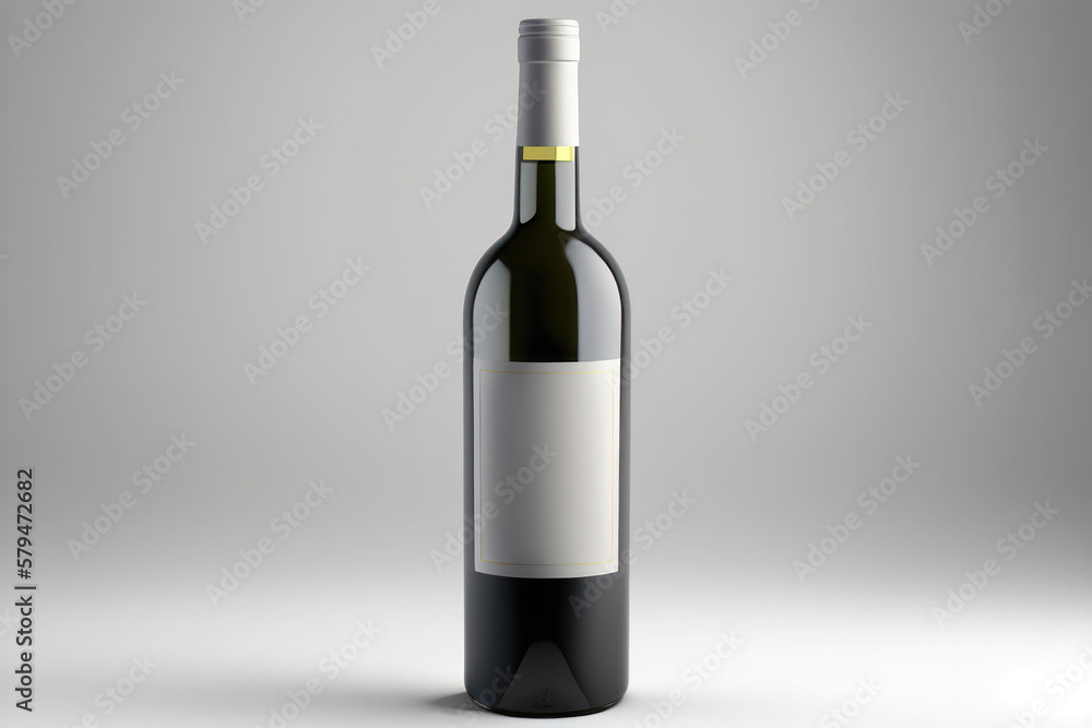 Wine Bottle mockup on white background with blank labels. AI Generation ...