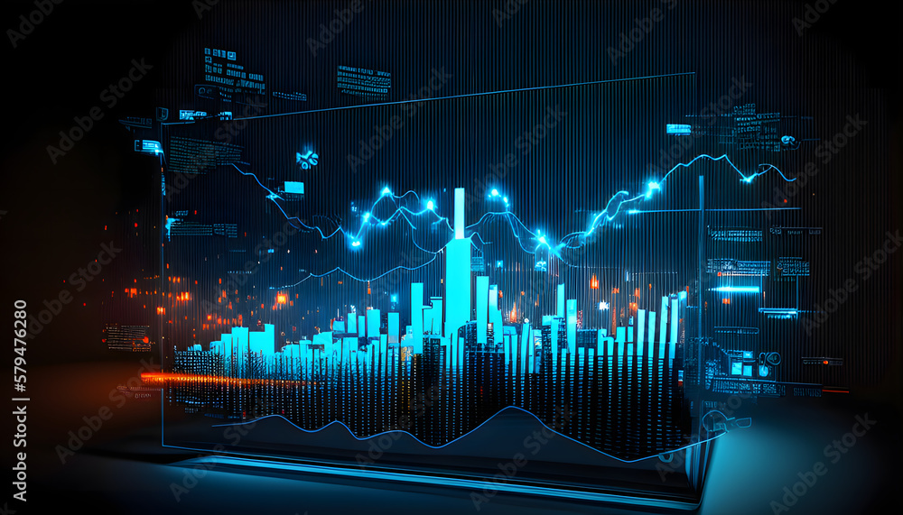 Stock Market Growth and Housing Market Crash - Digital Art. Growth ...