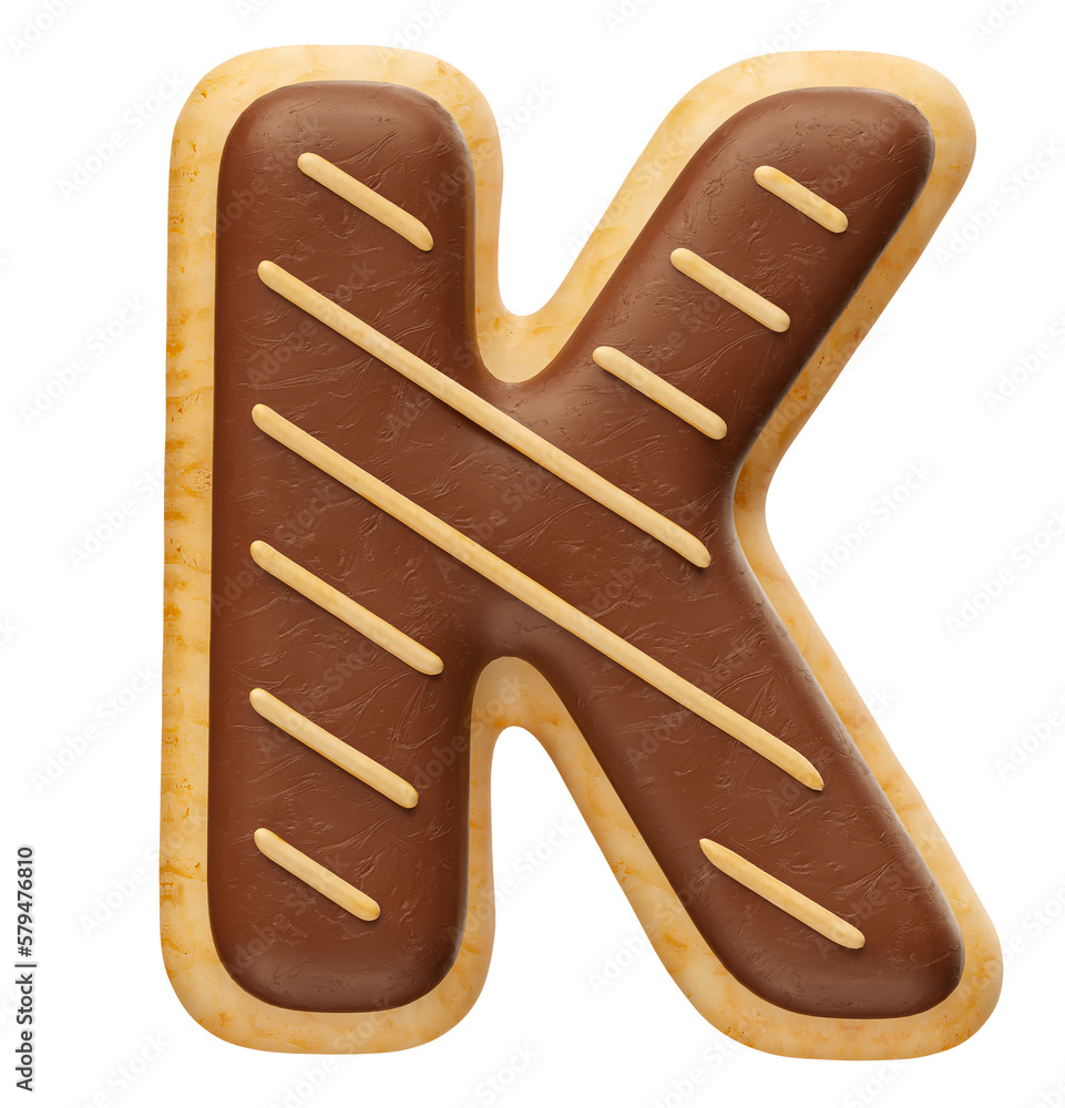 Realistic letter K chocolate donuts in 3d render Stock Illustration ...