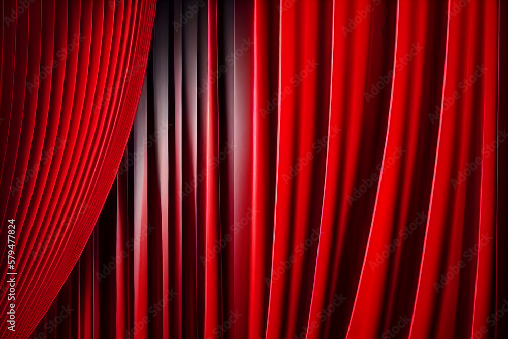 Red background. Velvet curtain. Copy paste for your design Generative ...