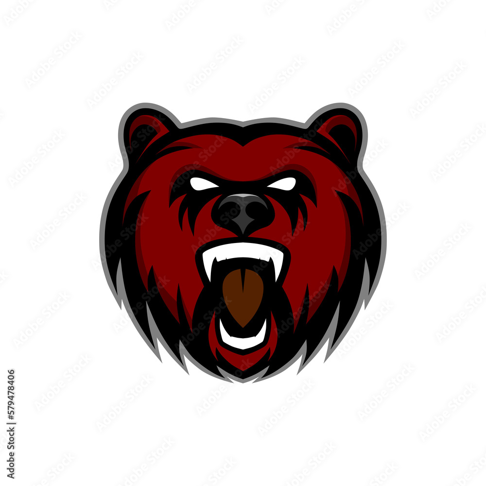 red bear logo on transparent background - illustration Stock Illustration | Adobe Stock