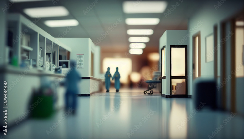 De-focused hospital and clinic interior background, blurred background ...