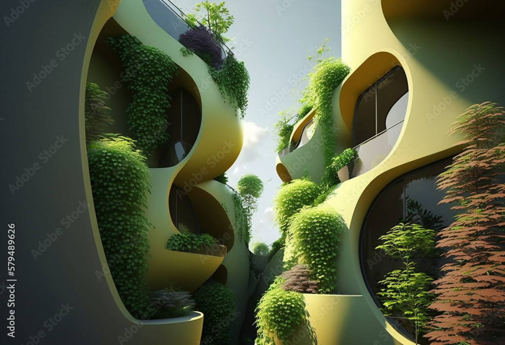 Ai-Generated Render of a Modern, Sustainable, Eco-Friendly Vertical ...