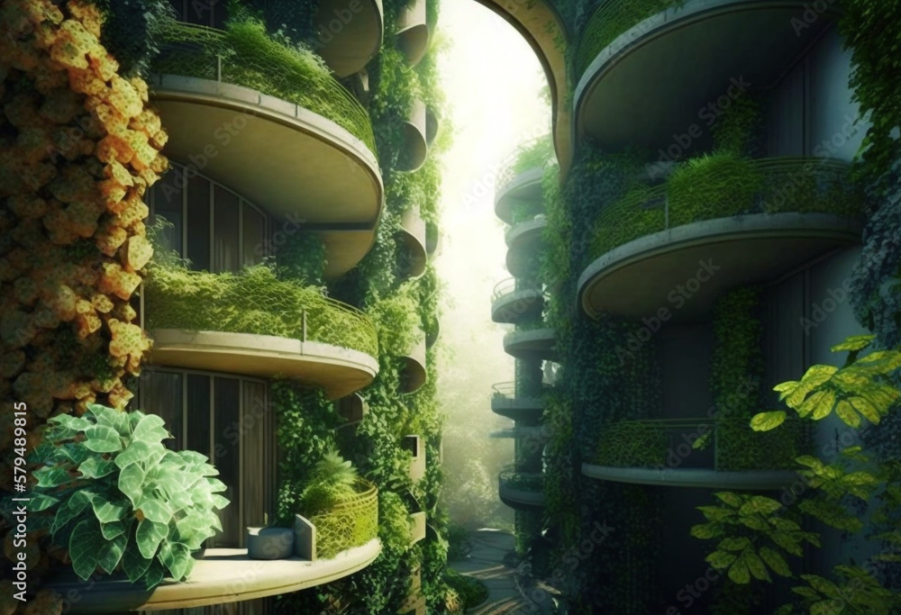 Ai-Generated Render of a Modern, Sustainable, Eco-Friendly Vertical ...