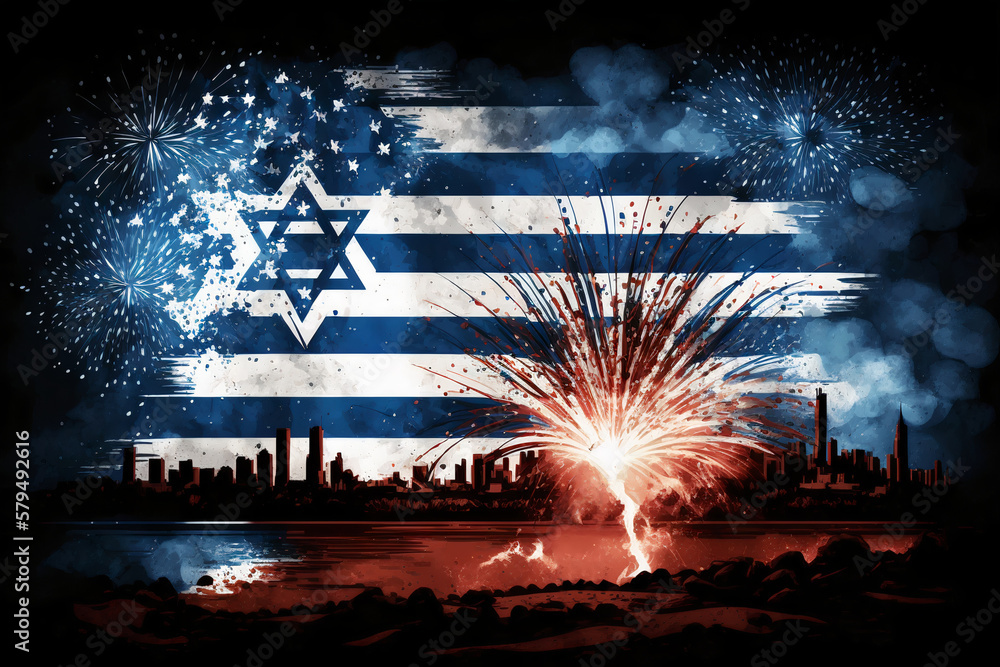 Israel national flag abstract image. Israel independence day concept ...