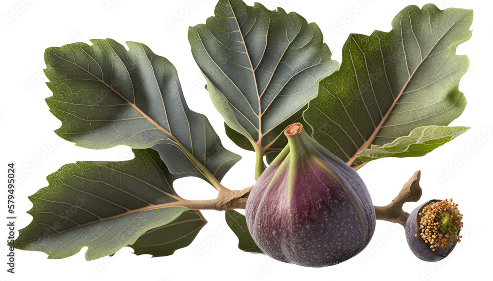 describe deep purple figs, with leaves, summer, mission figs ...