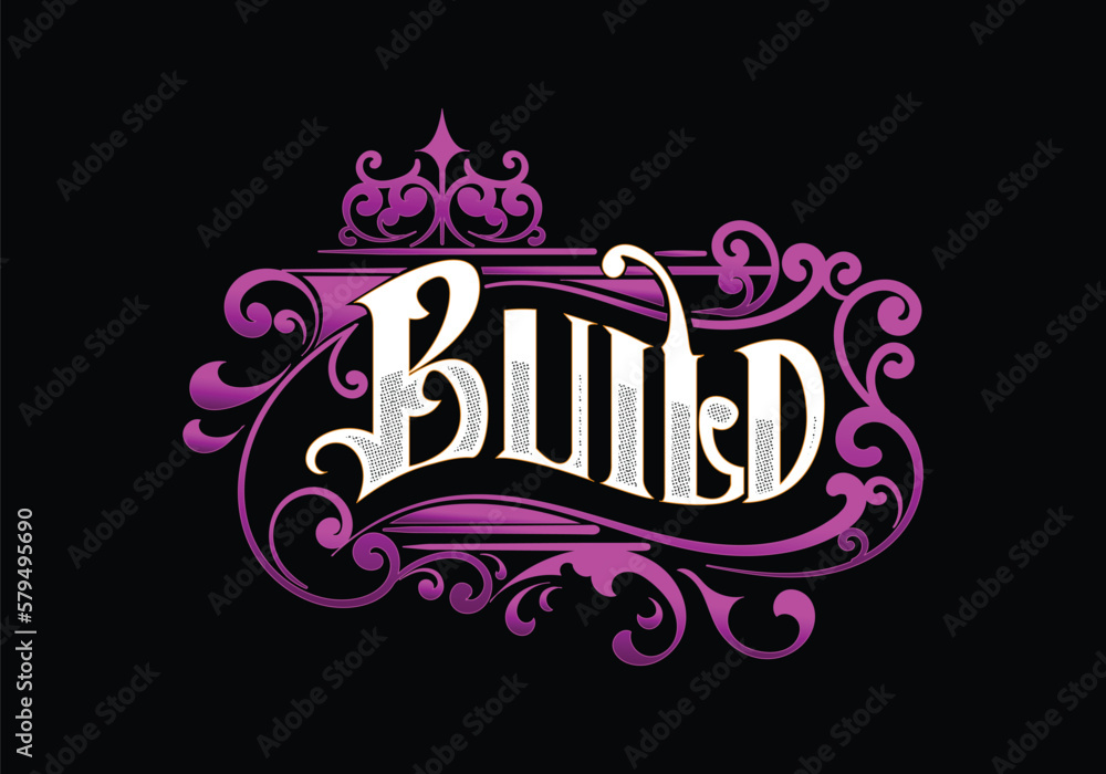 lettering logo custom word BUILD Stock Vector | Adobe Stock