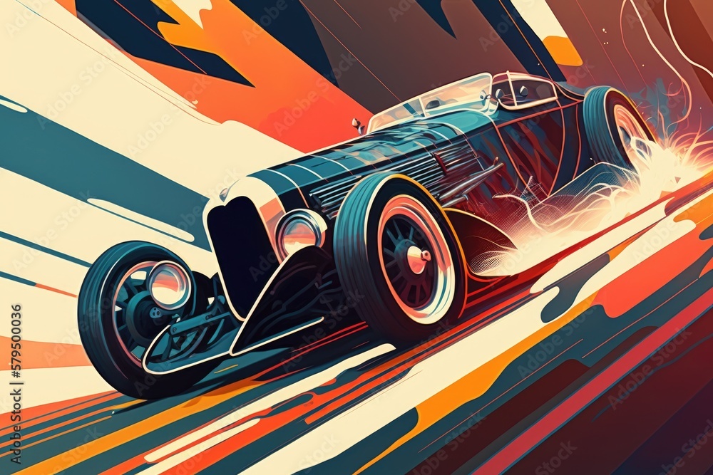 Illustration of stylized cars with bold colors – Art Created with ...
