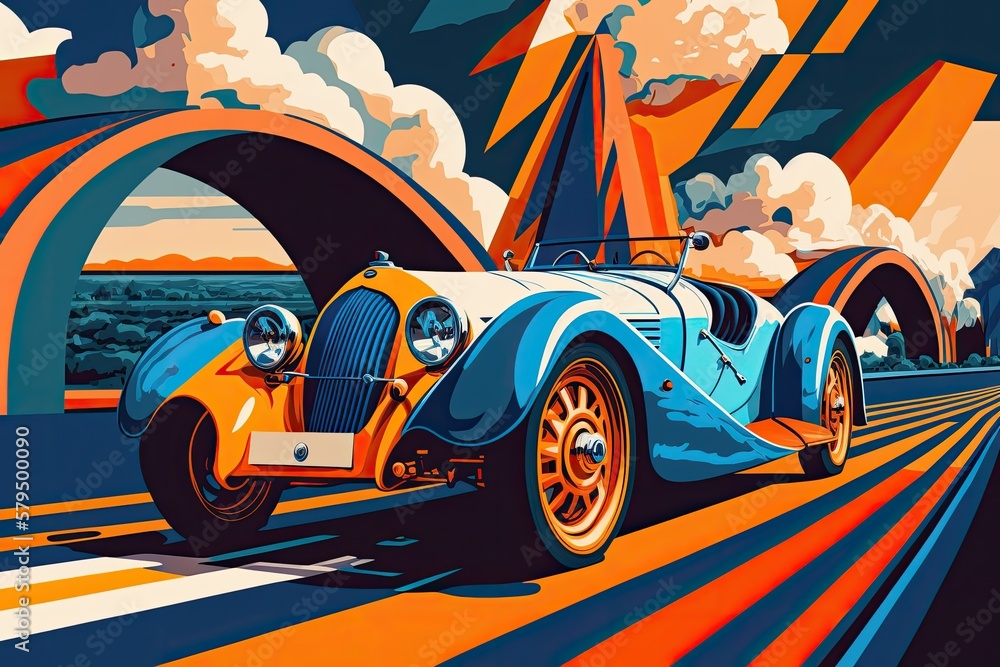 Illustration of stylized cars with bold colors – Art Created with ...