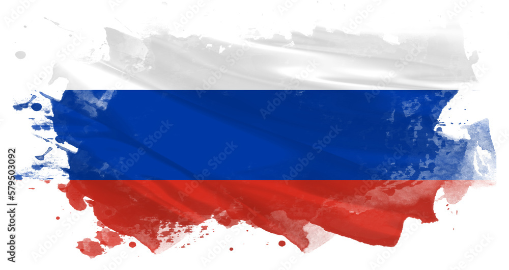 Russia flag abstract watercolor shape. Flag of the Russian Federation ...