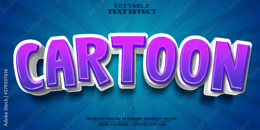 Cartoon text effect, editable comic text style Stock Vector | Adobe Stock