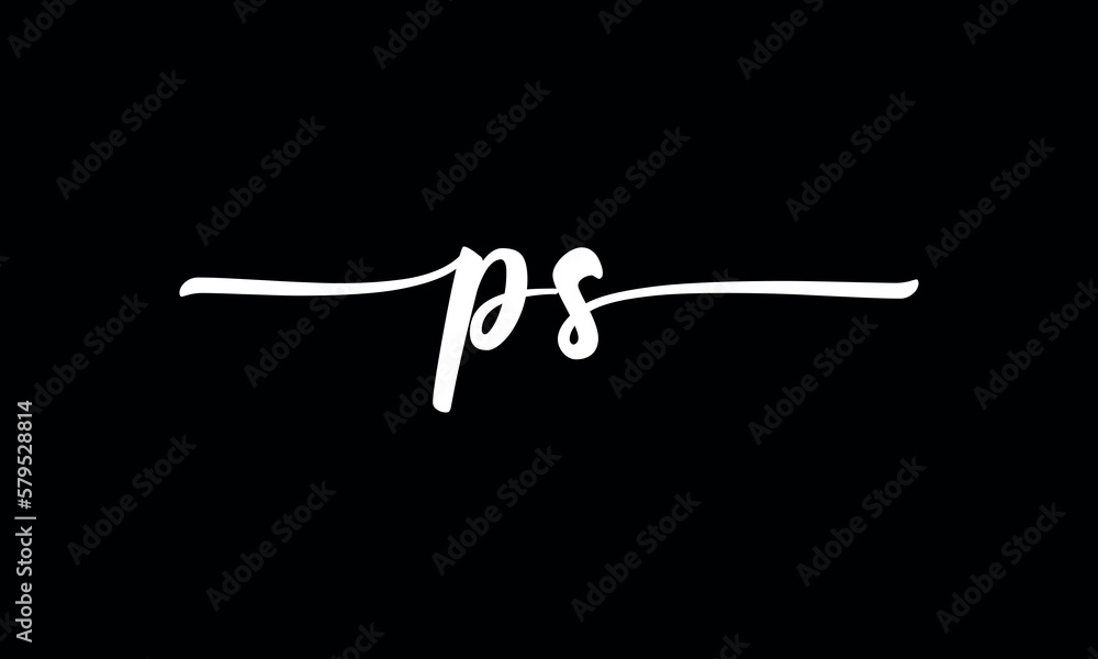 Handwriting letter PS logo design. PS logo design vector. Stock Vector ...