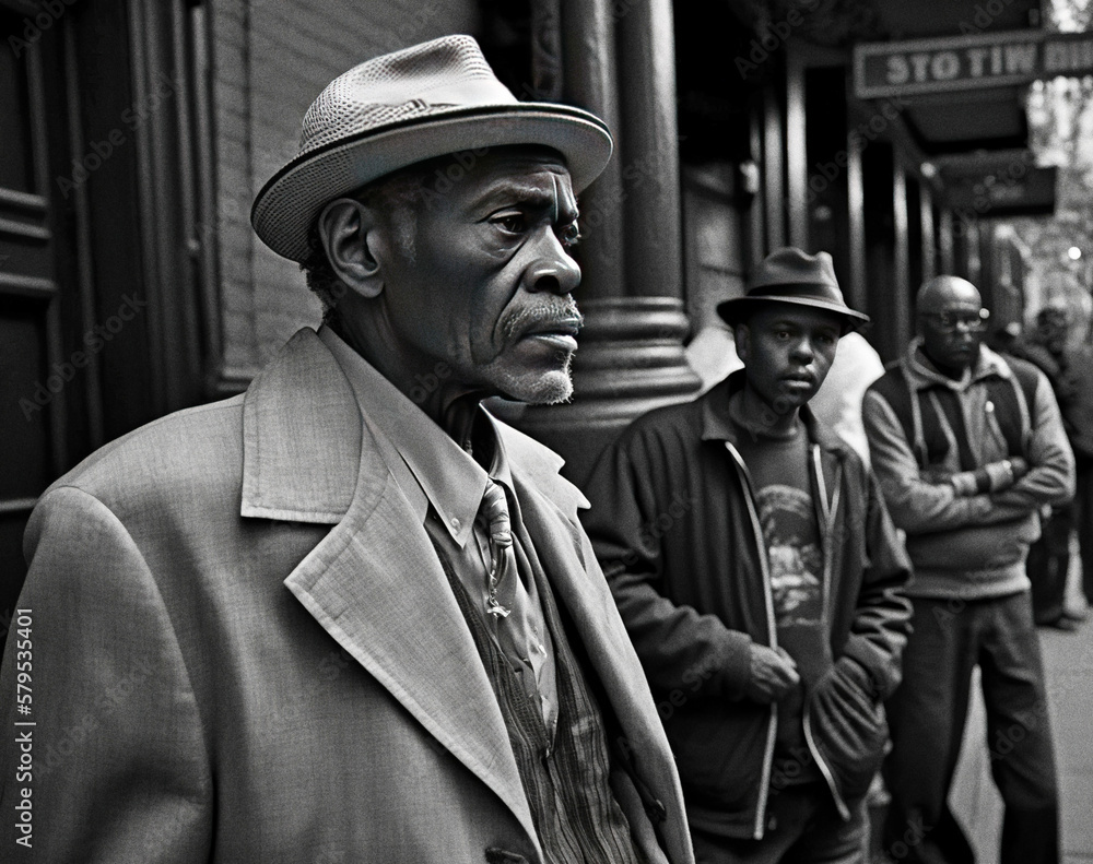 Black people in Harlem, street photography - generative ai Stock Photo ...