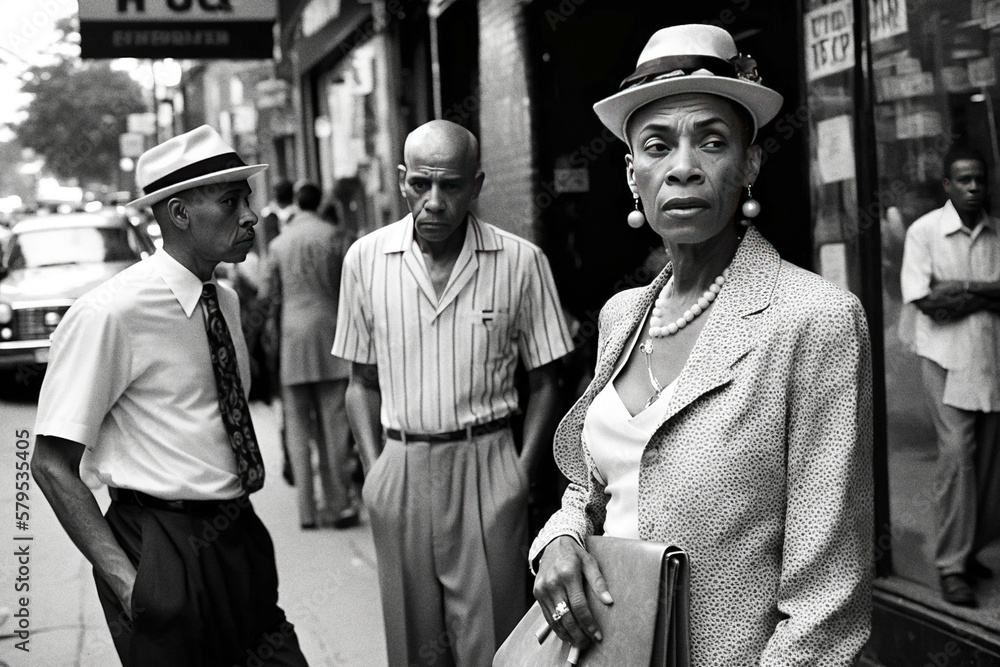 Black people in Harlem, street photography - generative ai Stock Photo ...