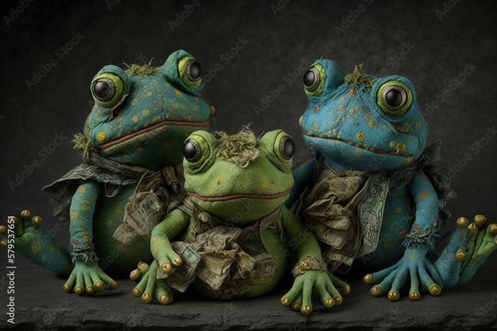 Zombie frogs teddy bears, concept of Undead Animals and Playful Toys ...