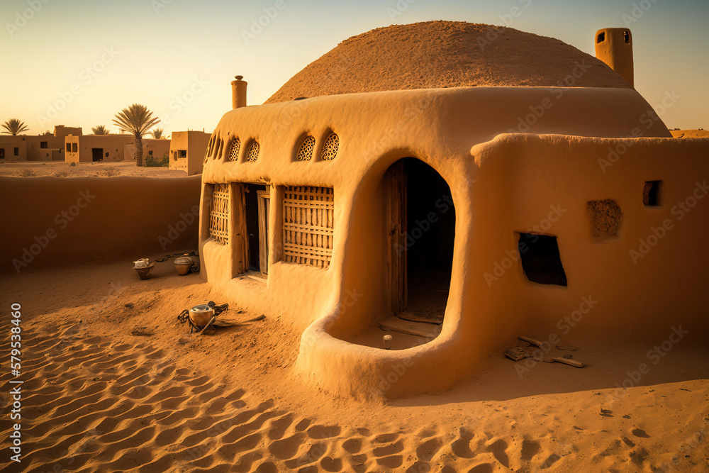 Saudi Arabian traditional mud home outside Saudi culture, KSA heritage ...