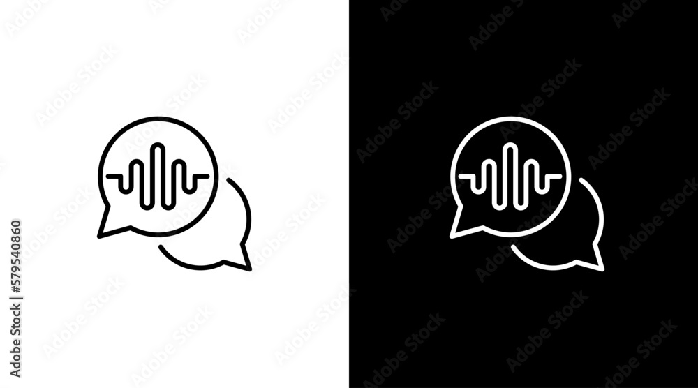 Voice chatting conversation application logo audio sound wave voice ...